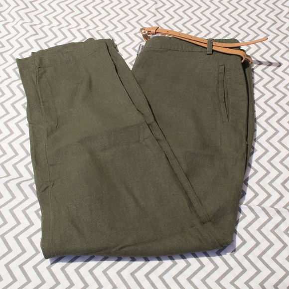 Love Tree | Pants & Jumpsuits | Belted Linen Pants | Poshmark